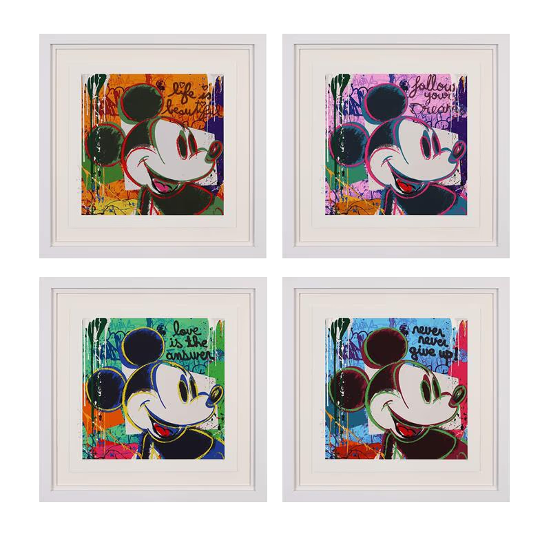 Bright Shades of Mickey ( Andy Warhol inspired set of 4 images ...