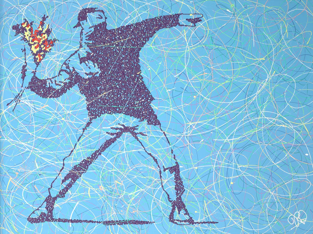 Jim Dowie - Banksy flower thrower II – Trent Galleries