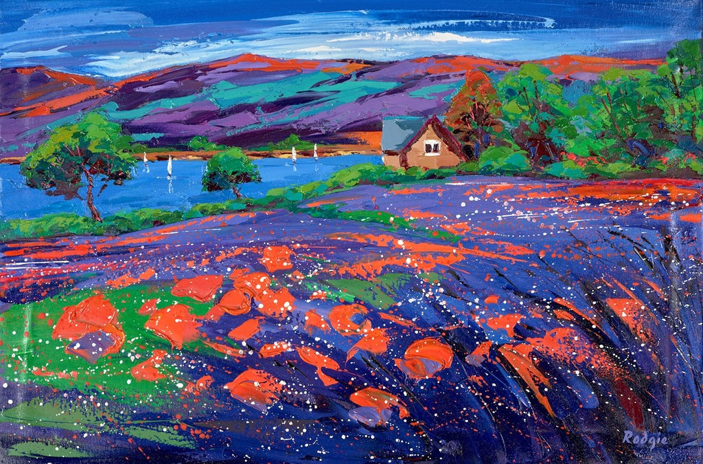 Lynn Rodgie - Lockside poppies Loch Lomond – Trent Galleries